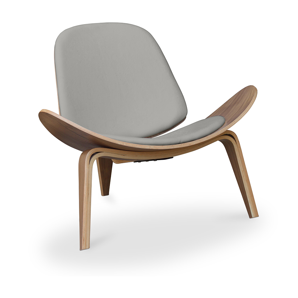 Poltrona de design - Poltrona escandinava - Estofamento em couro ...