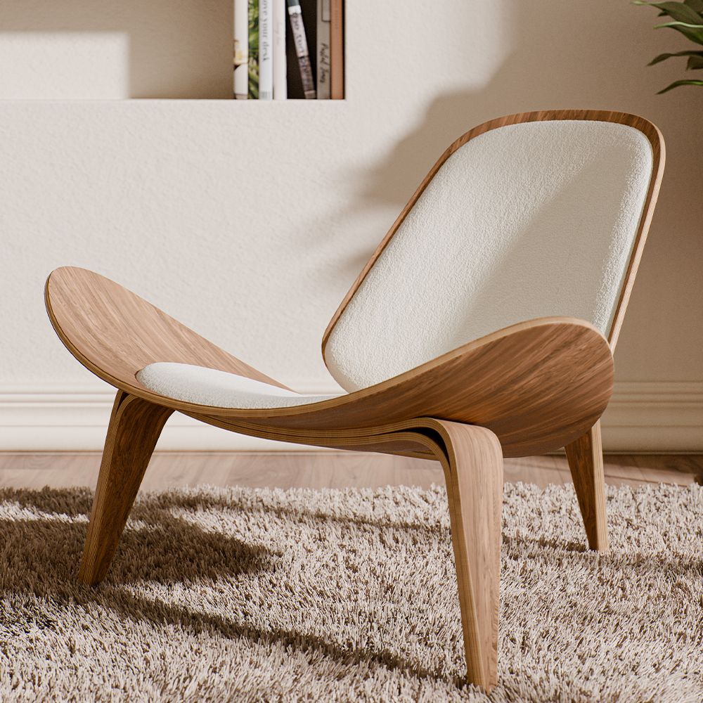 Poltrona de design - Poltrona escandinava - Estofamento em Boucle - Lucy | Privatefloor