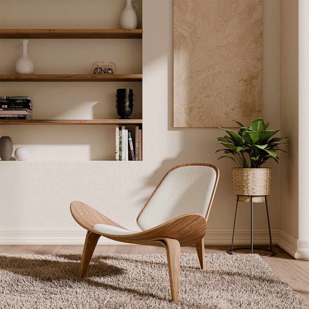 Poltrona de design - Poltrona escandinava - Estofamento em Boucle - Lucy | Privatefloor